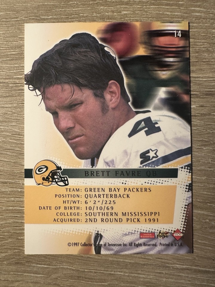 1997 Collectors Edge - BRETT FAVRE - Force Insert SP - Packers | eBay