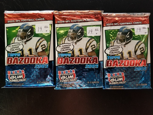 3 packs 2005 Topps Bazooka Football Packs Unopened | eBay