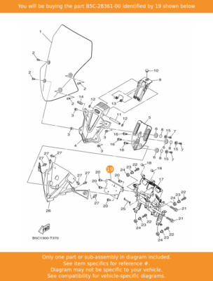 YAMAHA Plate, Front, B5C-28361-00 OEM TRACER 900 | eBay UK