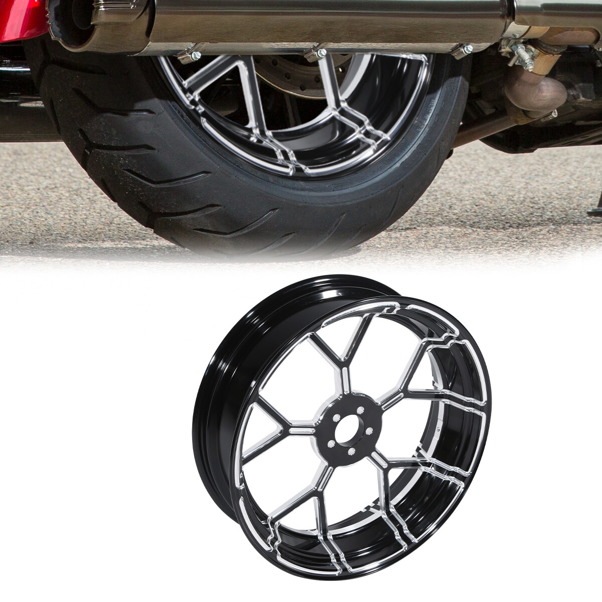 30'' Front 18'' Rear Wheel Rim w/ Hub Sprocket Fit For Harley Road ...