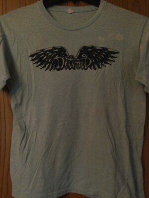 Detroit - Band Logo (Wings) - Blue/ Single Stitch/Faded Tag/Read ...
