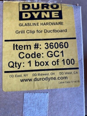 (100 PACK) Duro Dyne GC-CLIP Glasline Grille Clip, 36060 / GC1 | eBay