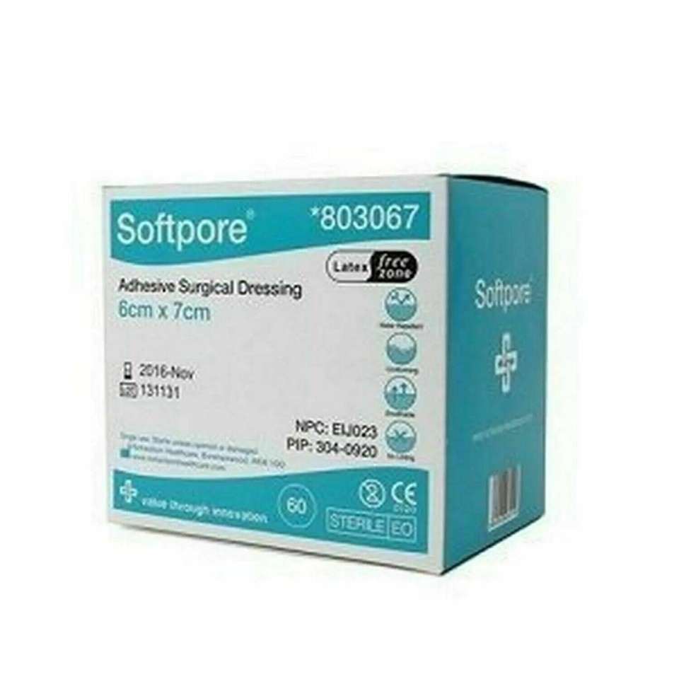 Softpore Adhesive Sterile Wound Dressings- First Aid Plasters Cuts ...