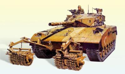 80107 MiniHobby 1/35 DIY IDF Merkava W/ RKM Mine Roller Tank Model With ...