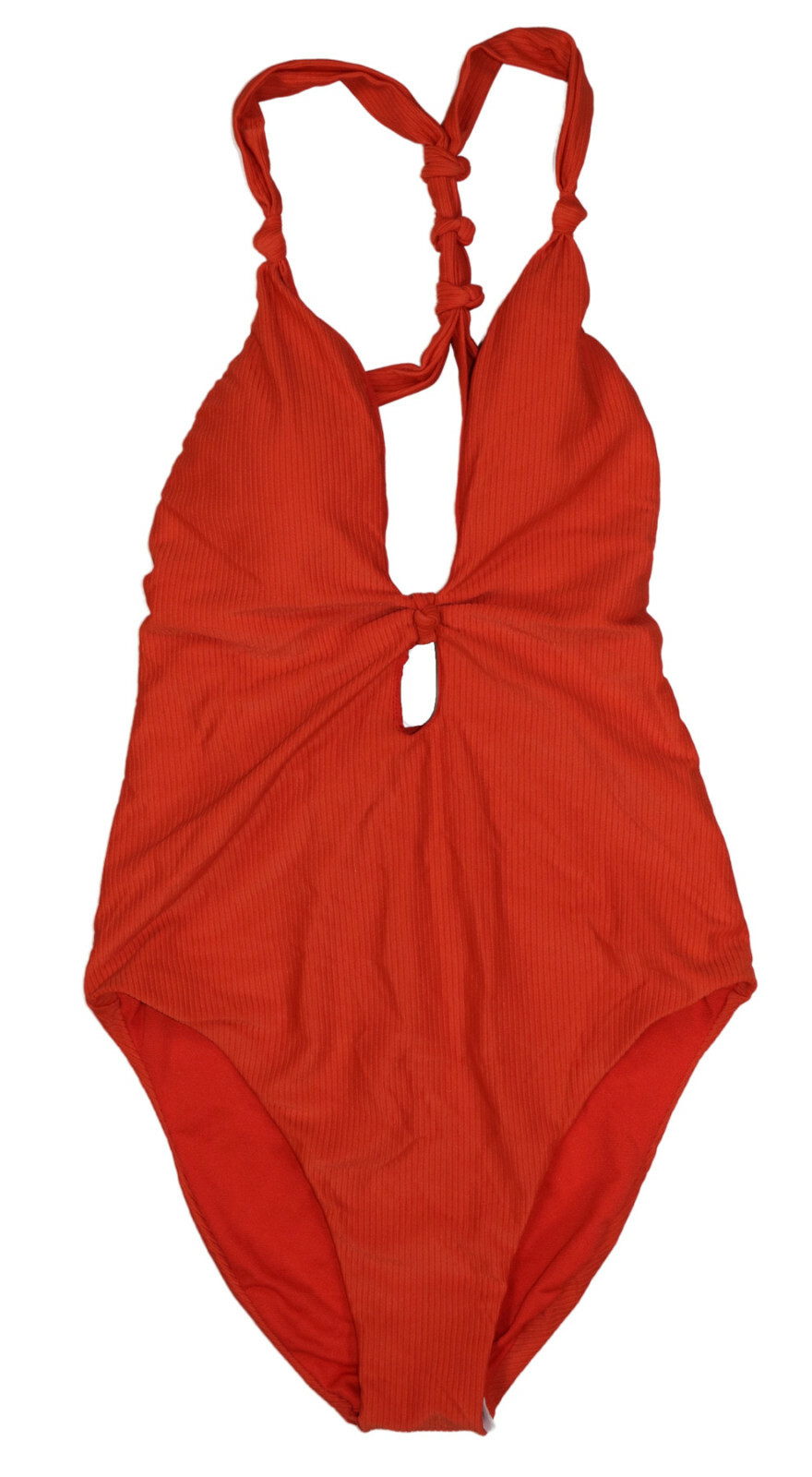 Bar III Like it or Knot Textured Solid One Piece Bathing Suit M NWT ...