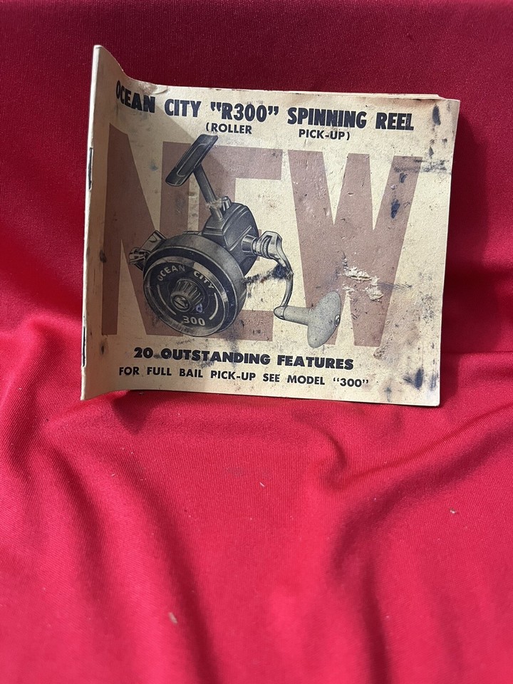 1955 VINTAGE OCEAN CITY R300 MANUAL PICK UP SPINNING REEL! WITH BOX | eBay