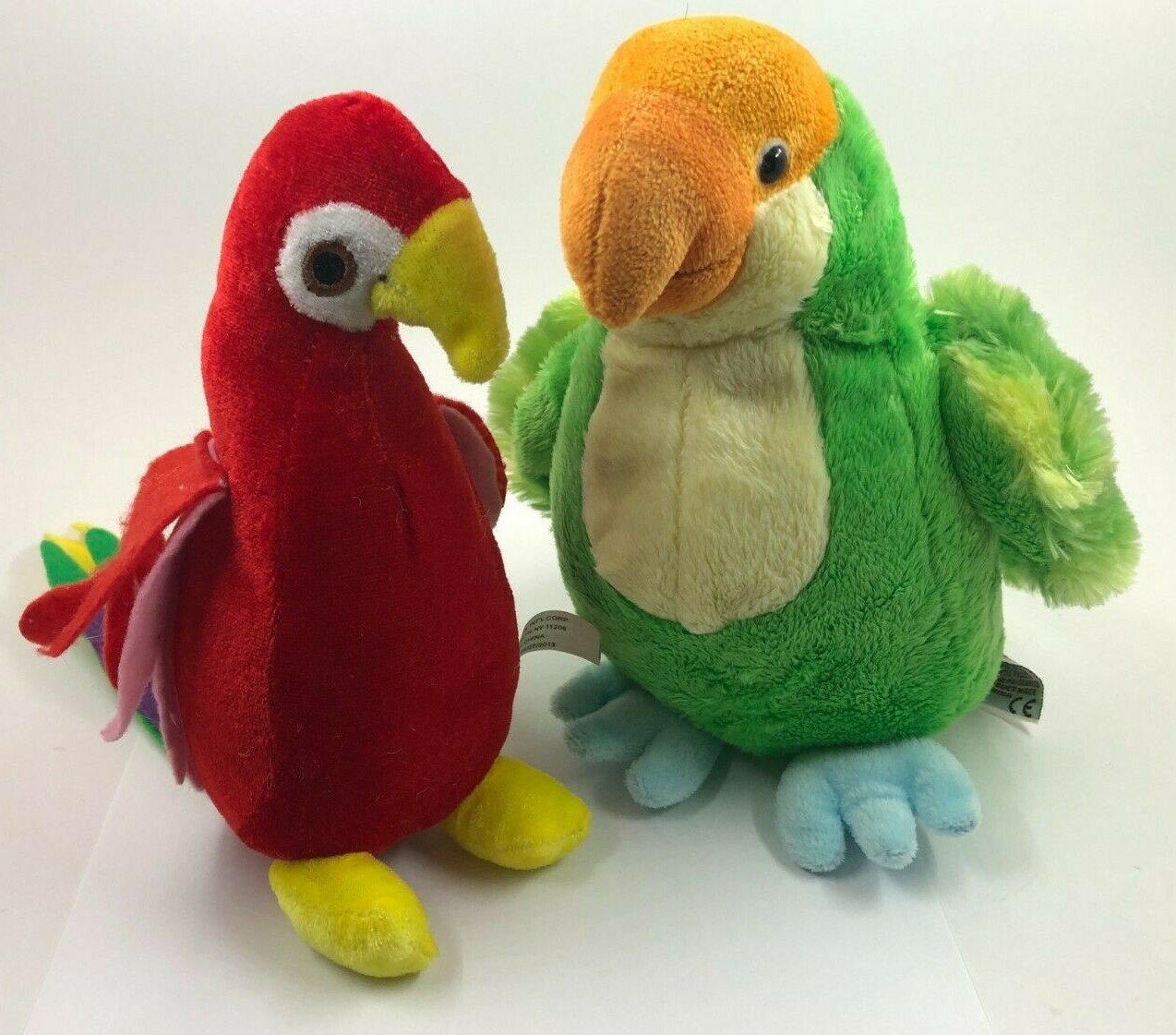 Ganz Webkinz Green Parakeet and a Goffa Red Parrot Felt Feathers, Lot ...