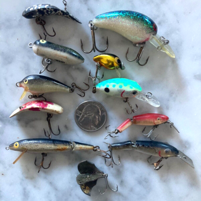 LOT 11 ULTRALIGHT CRANKBAITS TINY REBEL RAPALA FISHING LURES SMALL ...