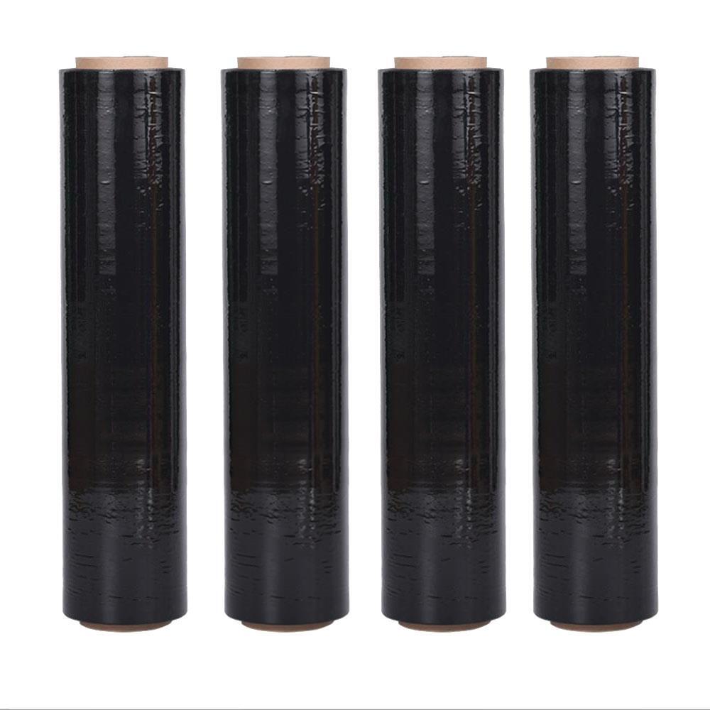 4 Rolls 18" x 1500' Pallet Wrap Stretch Film Hand Shrink Wrap Black ...
