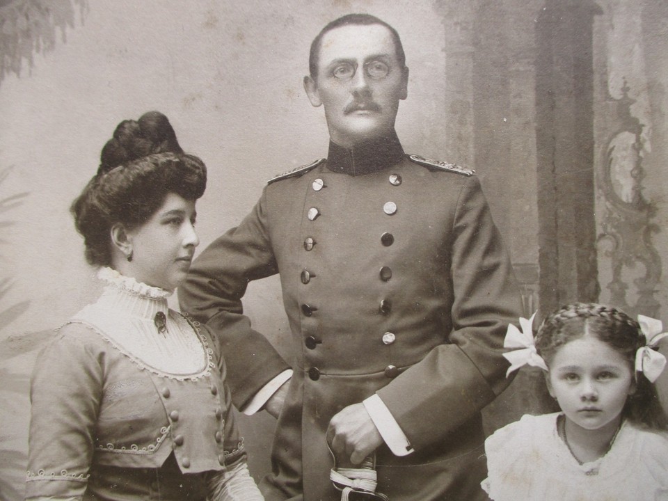 Antique Victorian Photo German Army Officer in Uniform & His Family ...