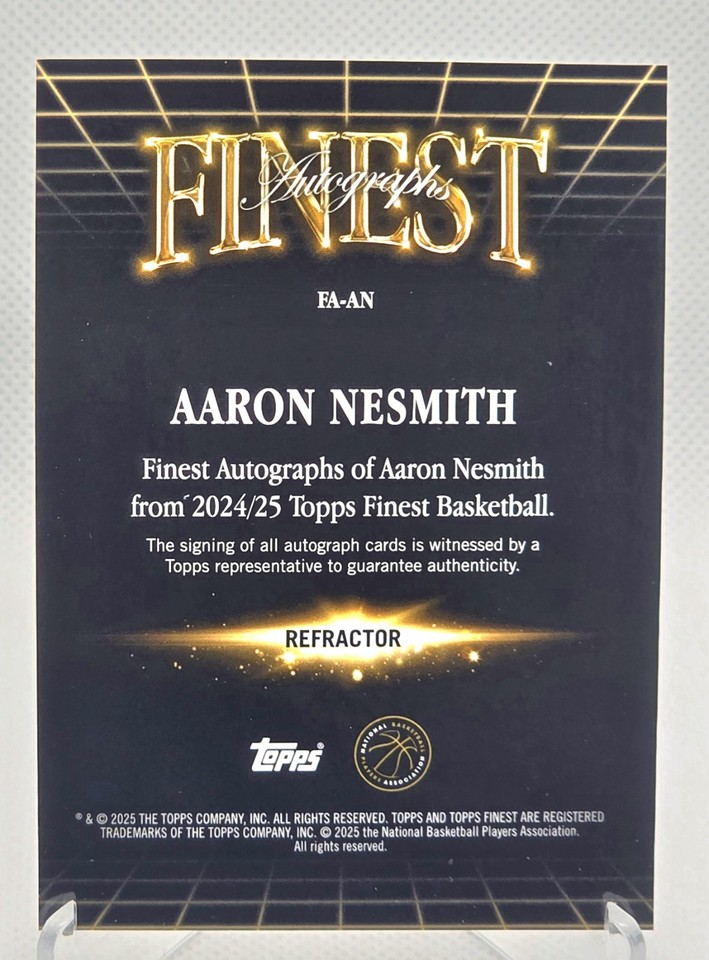 2024-25 Topps Finest Autographs Aaron Nesmith Refractor Auto Indiana ...