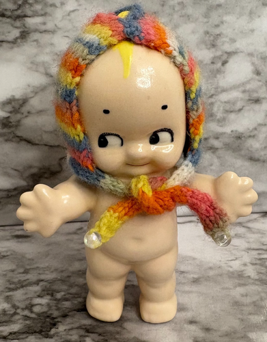 Kewpie Vintage Doll Bisque Cupid Blue Wing Yellow Hair | eBay