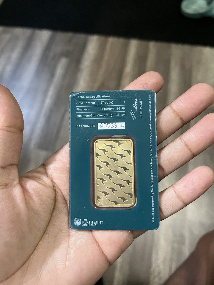 The Perth Mint Australia 1 oz 99.99% Gold Bar Shape CertiCard Bar ...