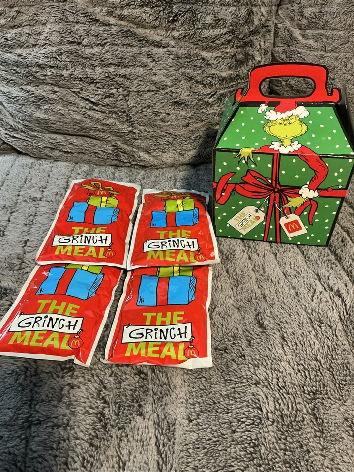McDonald's Set Of All 4- New Grinch Socks With Grinch Box (See Full Descriptor) | eBay