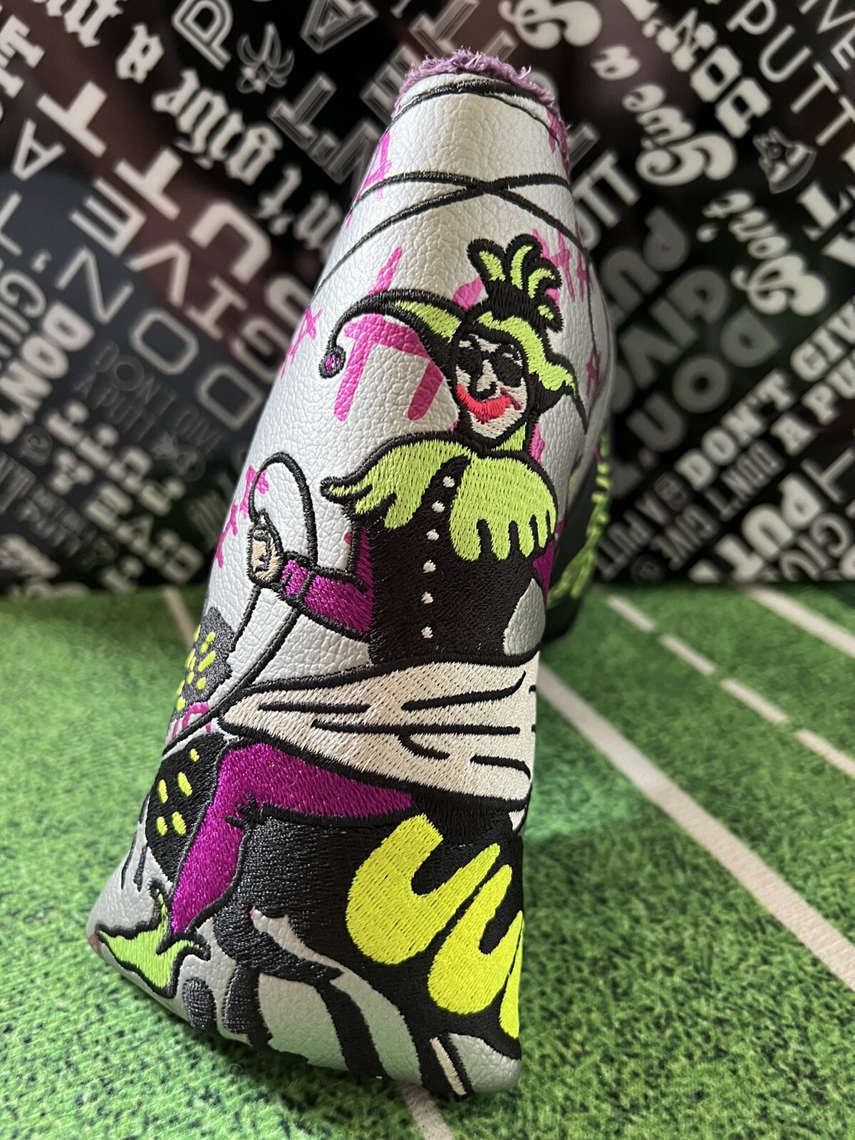 🔥SWAG Golf Defaced Joker Blade Putter Headcover Black Purple Bolt Cover ...