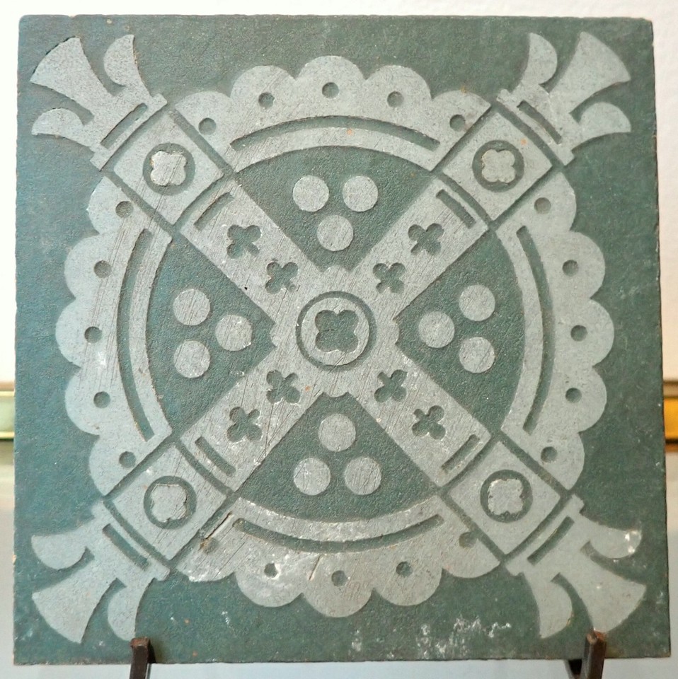 Antique Tile Maw & Co Earthenware Dust-Pressed & inlaid Designed by J.P ...