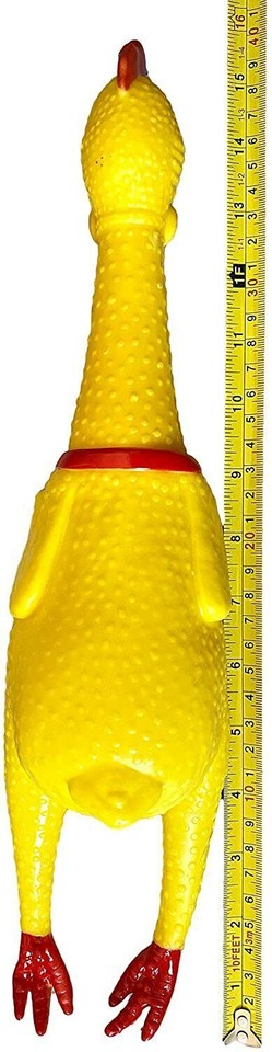 BIG 16" SCREECHING RUBBER CHICKEN - SQUEAK Sound Squeeze Screaming Dog ...
