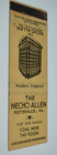 Necho Allen Hotel Pottsville PA 20 Front Strike Matchbook Cover | eBay