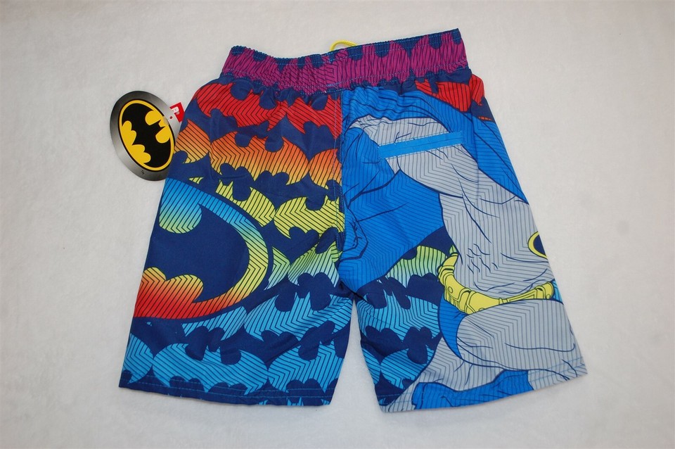 Boys BATMAN SWIM TRUNKS Board Shorts MULTICOLOR Rear Pocket SIZE 4 | eBay