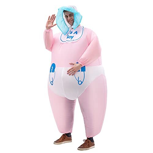 Pink Inflatable Baby Costume Funny Boys Giant Blow up Costume for Adult ...