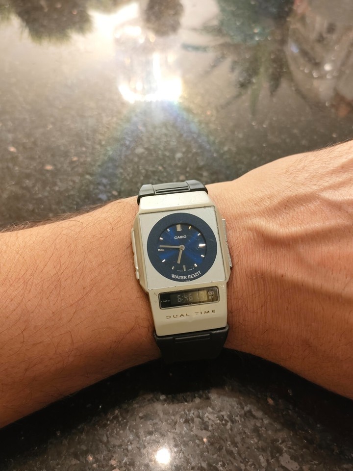 1999 Vintage Casio 2320 FS-01 Analog Digital Blue Edition Film Watch ...