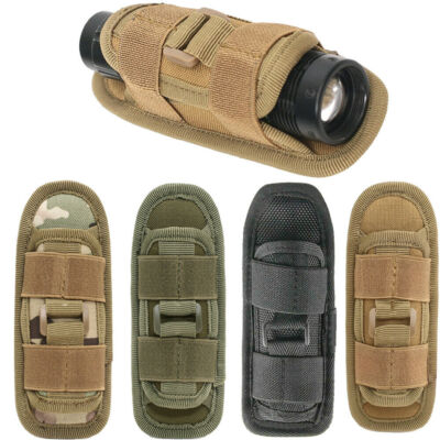 Tactical Nylon Molle Flashlight Holder Belt Holster Flashlight Torch ...