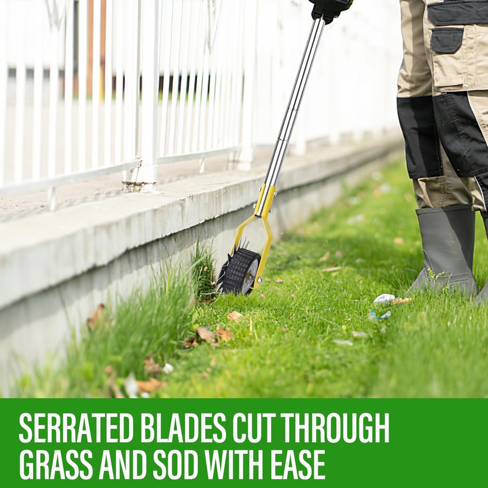 Wheel Rotary Edger, Adjustable Length Lawn Edger, Stainless Steel Edger ...