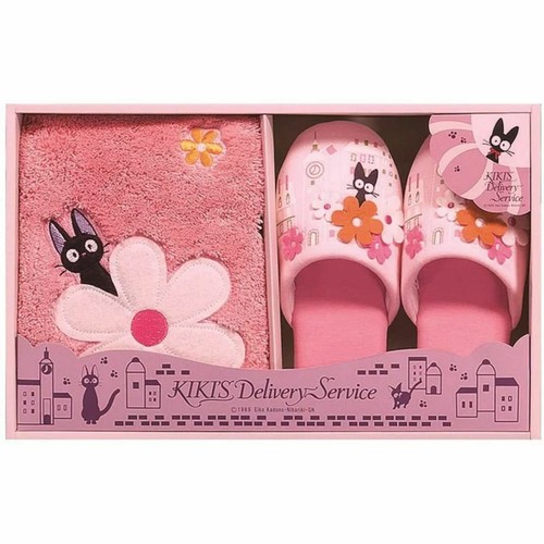 Kiki's Delivery Service Matte & Slippers Set Pink Jiji Gift Set Ghibli ...