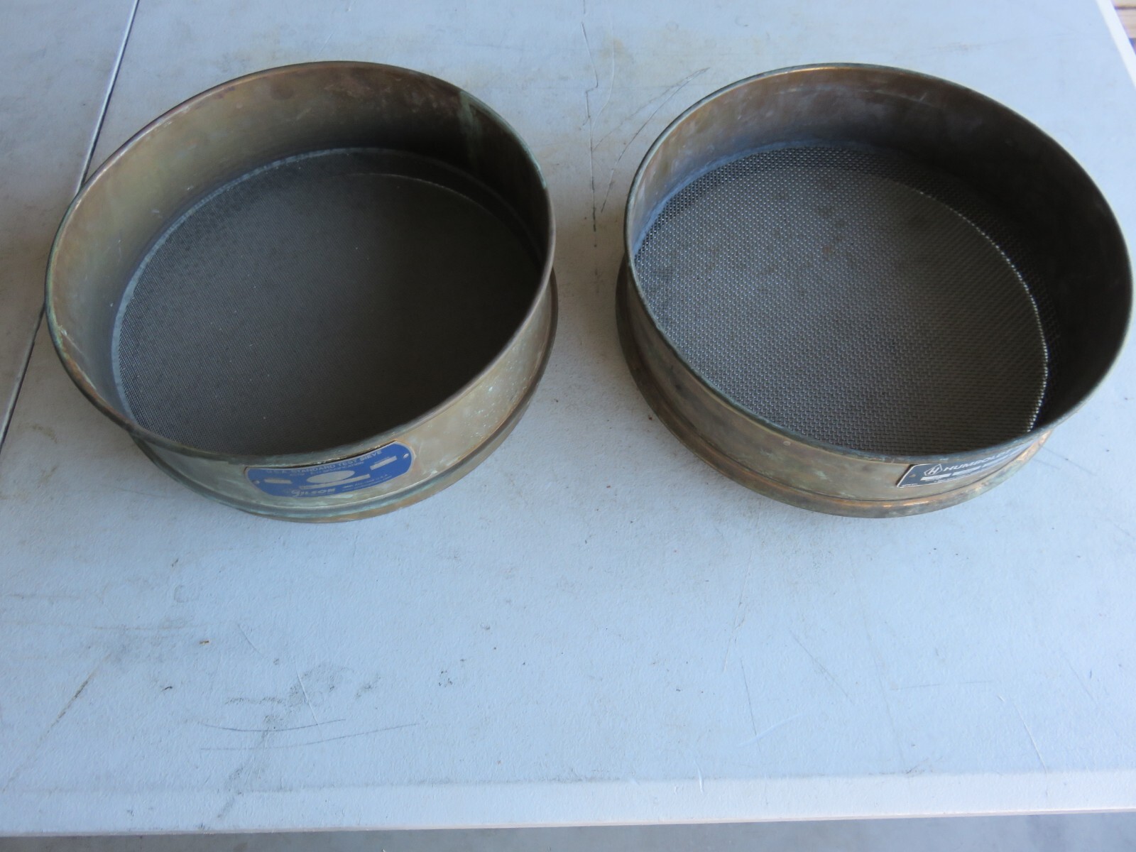 2 large 10 and 20 mesh screen sieves. 12" x 4". Sold as lot of 2. Sieve ...