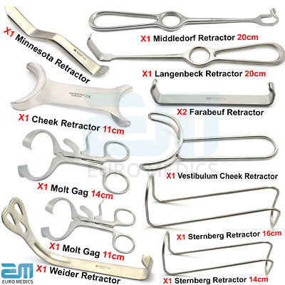 Dental Lip Cheek And Tongue Retractors Surgical Sternberg Weider Molt ...