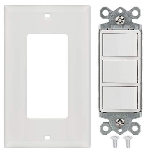 2pcs Triple Rocker Combination Switch 15 Amp 120 Volt 3 Individual ...
