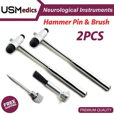 Neurological Buck Reflex Hammer with Brush & Pin Diagnostic Lab ...
