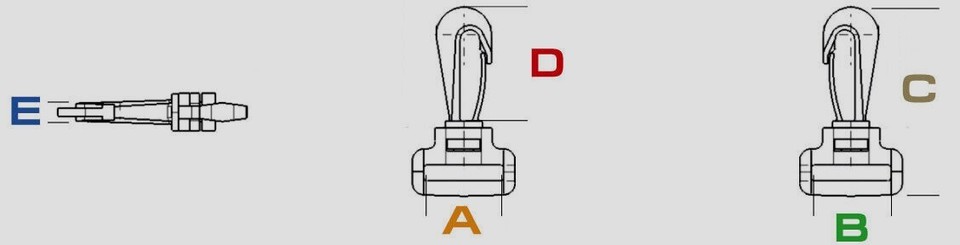 Swivel Clip fits 12mm 1/2" Cord String for Strap Pack Tent Vest DURABLE ...