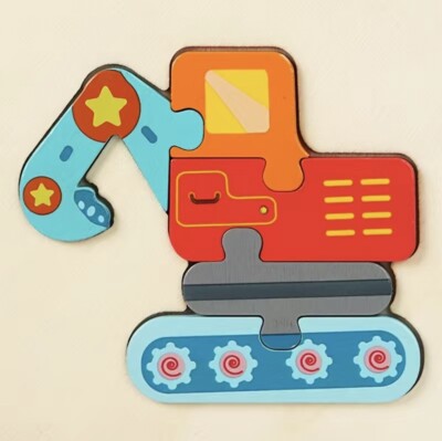 Wooden Puzzle Educational Toy for Children Excavator | eBay