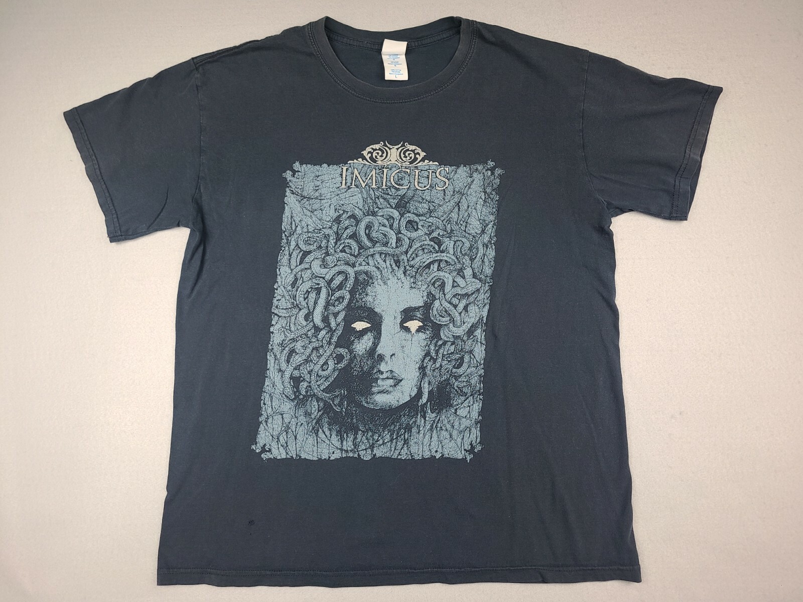 Gildan Men's Large T-Shirt Imicus Band Short Sleeve Gray | eBay