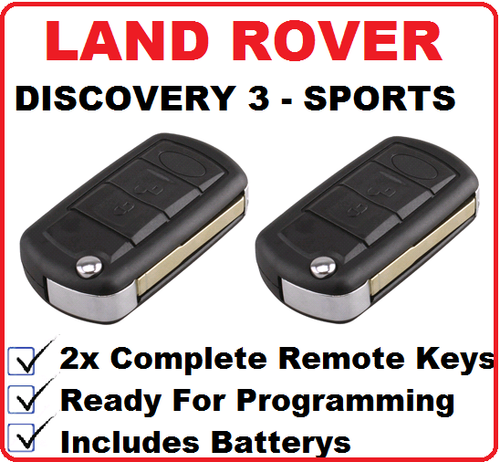 2 x Remote Car Key Suitable for Land Rover Discovery 3 or Sport flip ...