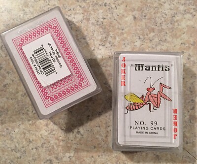 Miniature Playing Cards - 2 Decks - In Plastic Storage Box - One Blue ...