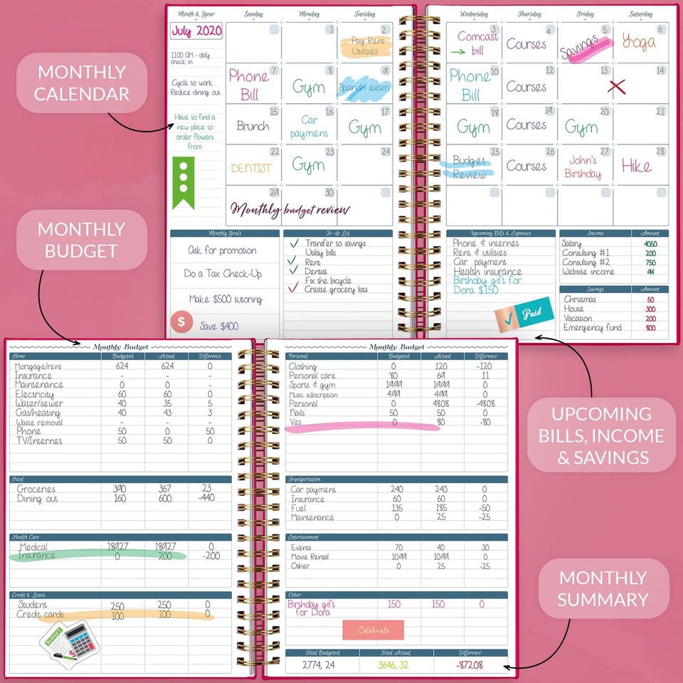 Budget Planner & Monthly Bill Organizer – Monthly Financial Book with ...