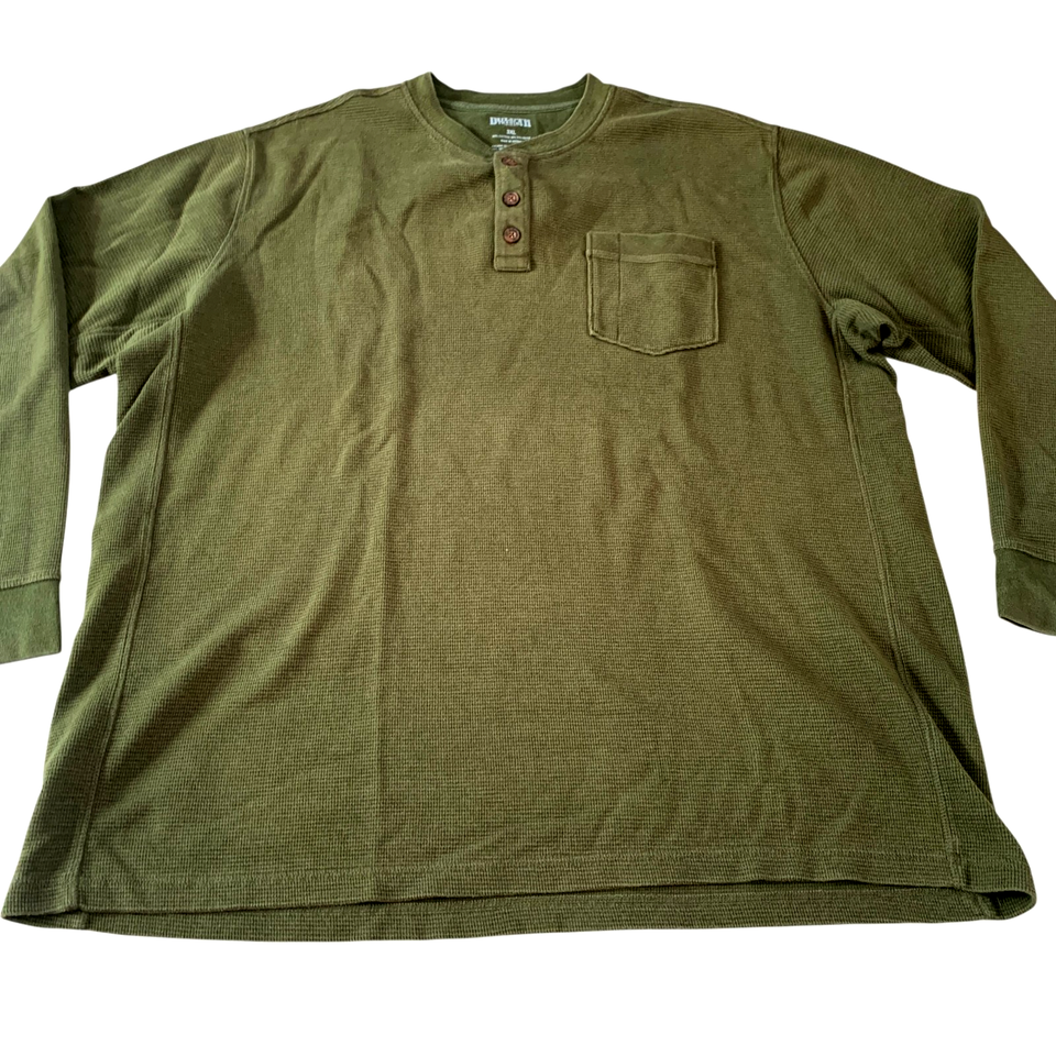 Duluth Trading Men's Size 3XL Burly Thermal Henley Waffle Relaxed Fit ...