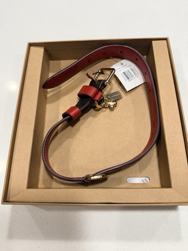 Coach Dog Collar In Walnut / Bold Red Size Large. Fits 17-21” 22”x 1 ...