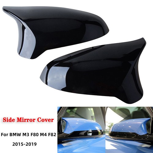 Gloss Black Side Rearview Mirror Cover Caps For BMW M3 F80 M4 F82 F83 ...