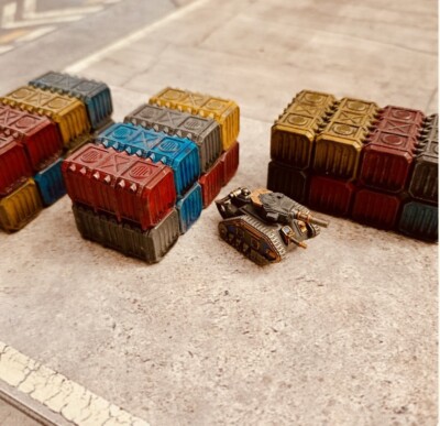 40K - 8x Shipping Containers Heavy Gothic Necromunda Scifi Scatter ...