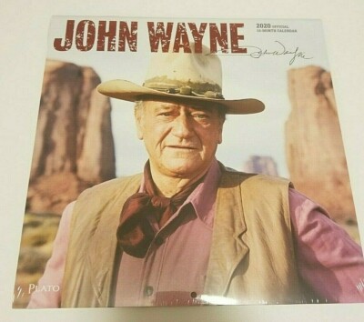 John Wayne 2020 16 month wall calendar shows Wayne's signature 12" x 12 ...