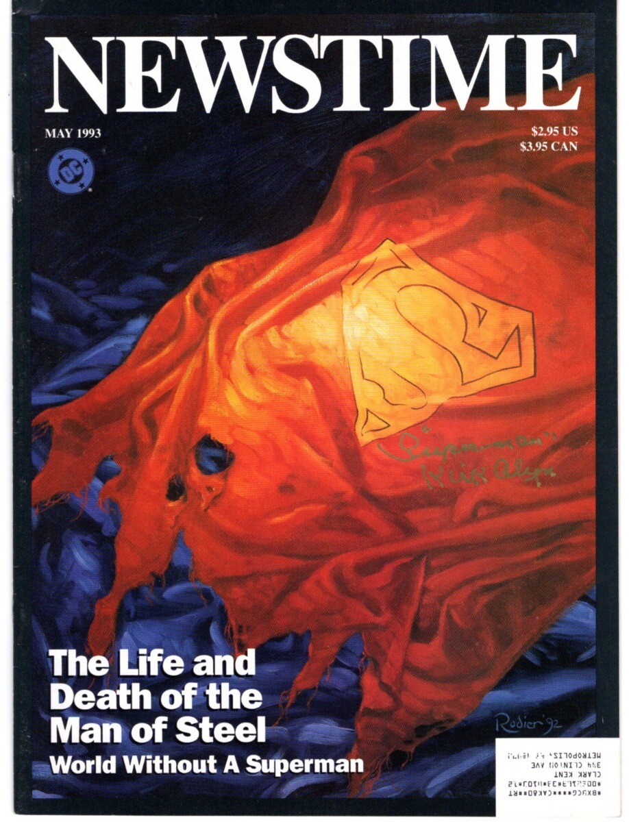 Newstime Death of Superman Magazine Signed by Kirk Alyn 1st Film ...