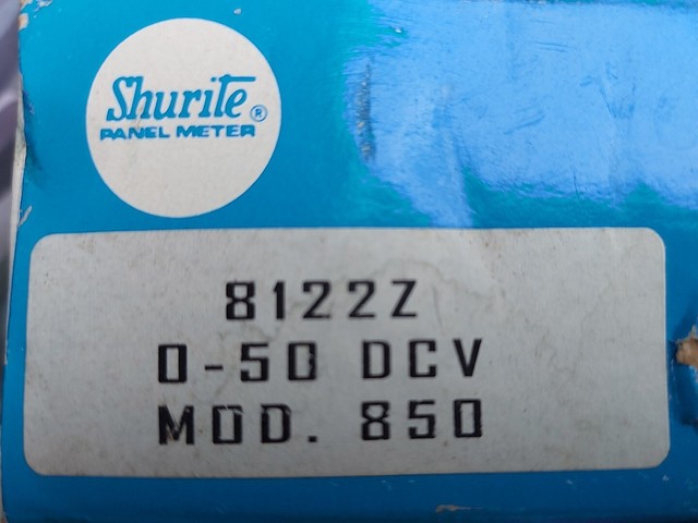 SHURITE PANEL METER W/ BRACKET 0-50 DC AMPERES 8122Z 2-1/2" -1/4 ...