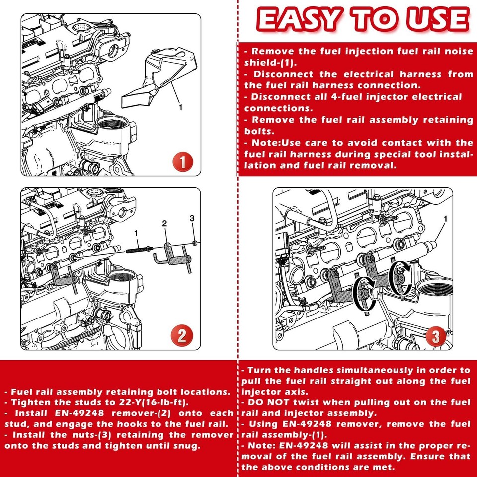 6706 Fuel Injector Rail Assembly Remover Tool EN-49248 For Chevy GMC ...