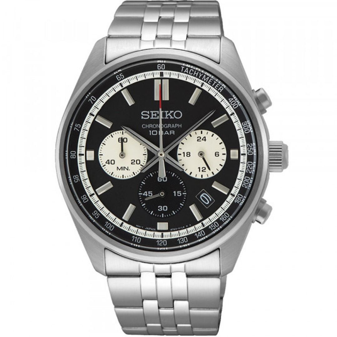 SEIKO SSB429P1 Black Quartz Analog Multicolor Dial Sports SEIKO SSB429P1 Black Quartz Analog Multicolor Dial Sports