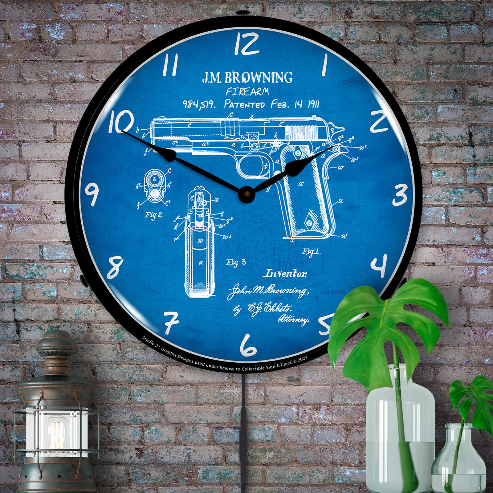 1911 Colt Patent, Lighted Backlit LED Wall Clock, Free Shipping | eBay