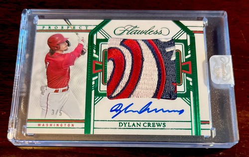 2024 Panini Flawless DYLAN CREWS Rookie Card AUTO Jersey Emerald # 3/5 ...