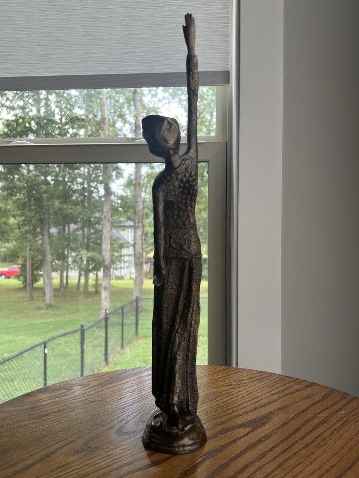 Statuesque and Graceful Bronze Art Deco Flapper Girl Dancer 17.5" Ht ...